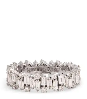 SUZANNE KALAN Gold And Diamond Shimmer Eternity Ring - White