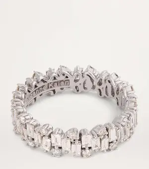 SUZANNE KALAN Gold And Diamond Shimmer Eternity Ring