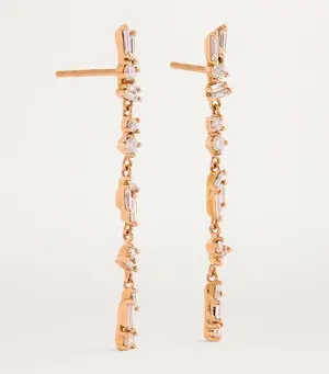 SUZANNE KALAN 18k Diamond Drop Earrings - Rose Gold