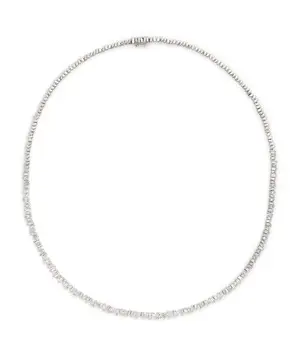 SUZANNE KALAN Gold And Diamond Classic Tennis Necklace - White