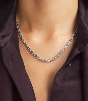 SUZANNE KALAN Gold And Diamond Mini Classic Tennis Necklace