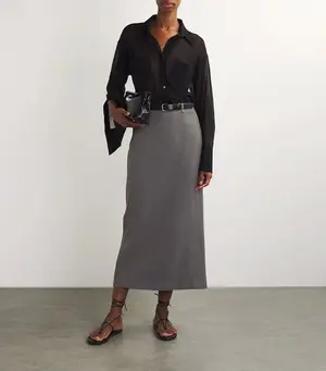 LE17SEPTEMBRE Twill Belted Pencil Skirt