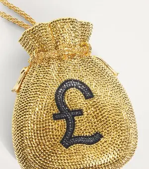 Judith Leiber British Money Bags Novelty Clutch - Gold