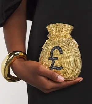 Judith Leiber British Money Bags Novelty Clutch - Gold