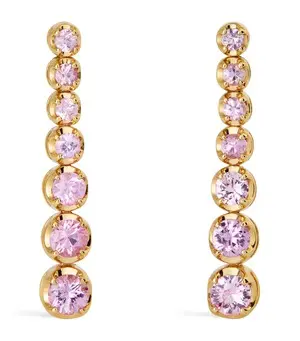 JENNIFER MEYER Sapphire Tennis Stud Earrings - Gold