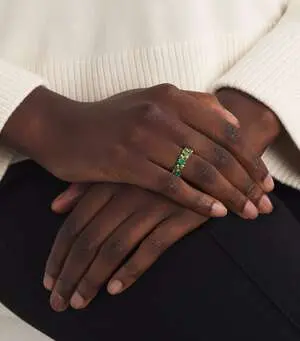 SUZANNE KALAN Yellow Diamond And Emerald La Fantaisie Eternity Ring