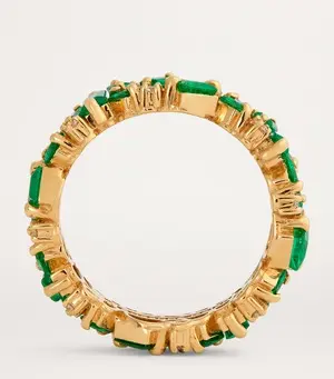 SUZANNE KALAN Yellow Diamond And Emerald La Fantaisie Eternity Ring