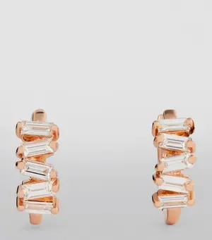 SUZANNE KALAN Diamond Huggie Earrings - Rose Gold