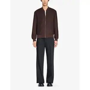 Sandro Regular-fit Technical Wool-blend Jacket - Chocolate