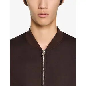 Sandro Regular-fit Technical Wool-blend Jacket - Chocolate