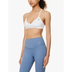 GYMSHARK Minimal Triangle-cup Stretch-woven Sports Bra - White