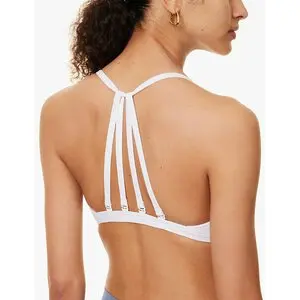 GYMSHARK Minimal Triangle-cup Stretch-woven Sports Bra - White