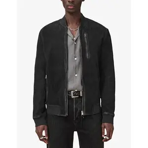 ALLSAINTS Kemble Regular-fit Zip-up Suede Bomber Jacket - Black
