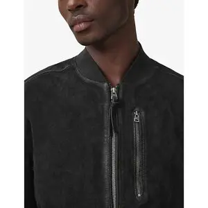ALLSAINTS Kemble Regular-fit Zip-up Suede Bomber Jacket - Black