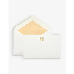 Smythson Sun-motif Correspondence Cards Box Of Ten - White