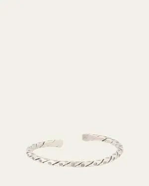 JAN LESLIE Twist And Screw Sterling Cuff Bracelet - Silver