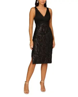 Aidan Mattox Sequin Sleeveless Sheath Dress