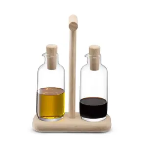LSA Dine Oil & Vinegar Set With Oak Stand