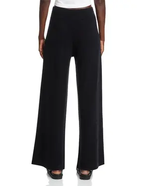 Aqua 100% Cashmere Drawstring Pants - Black