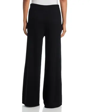 Aqua 100% Cashmere Drawstring Pants - Black