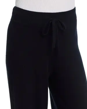 Aqua 100% Cashmere Drawstring Pants - Black