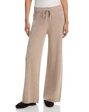 Aqua 100% Cashmere Drawstring Pants Wheat