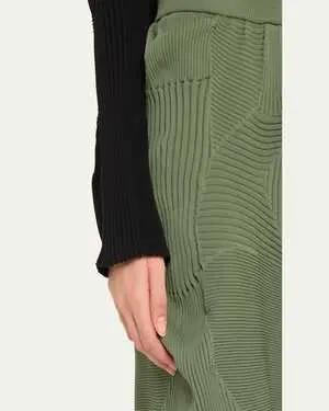 Issey Miyake Kone Kone Ribbed Knit Skirt - Black