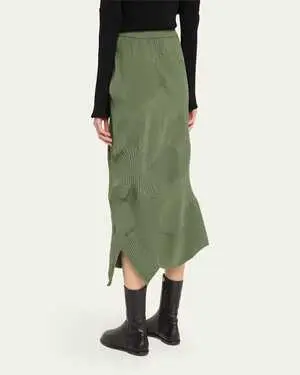 Issey Miyake Kone Kone Ribbed Knit Skirt - Black