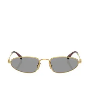Miu Miu Miu Miu Logo Oval Sunglasses Gold