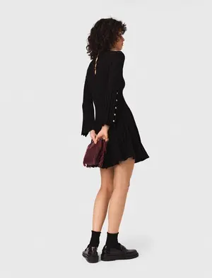 Maje Polyester High-neck Mini Skater Dress