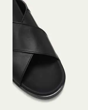 Prada Leather Crisscross Slide Sandals