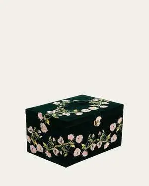 Wolf Zoe Large Jewelry Box - Forest Green