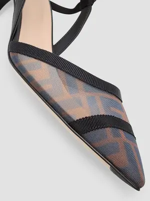 Fendi Colibri Lite 55mm Slingback Pumps - Nero