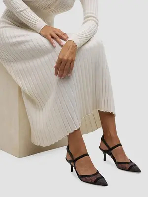 Fendi Colibri Lite 55mm Slingback Pumps - Nero