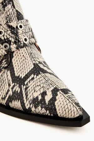 GANNI Snake-effect Ankle Boots