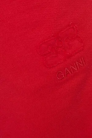 GANNI French Cotton-terry Shorts - Red