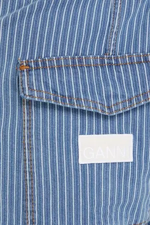 GANNI Striped High-rise Cargo Jeans