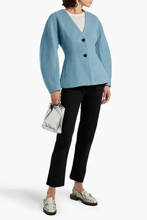 GANNI Woolblend Twill Blazer