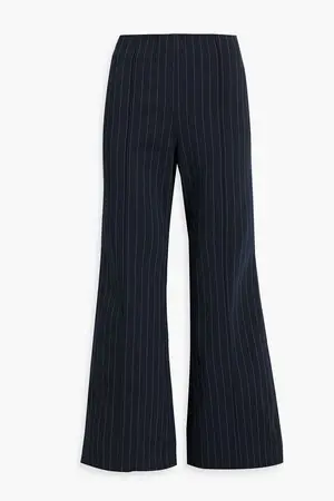 GANNI Pinstriped Twill Flared Pants
