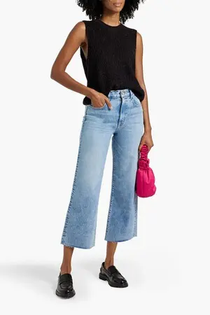 SLVRLAKE Grace Cropped Wide-leg Jeans - Light Denim