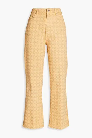 Nanushka Logo-print Kick-flare Jeans - Sand