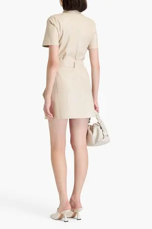Nanushka Halli Belted Okobor™ Mini Shirt Dress - Ecru