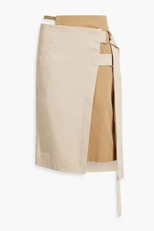 Acne Studios Two-tone Cotton-poplin Wrap Skirt - Beige