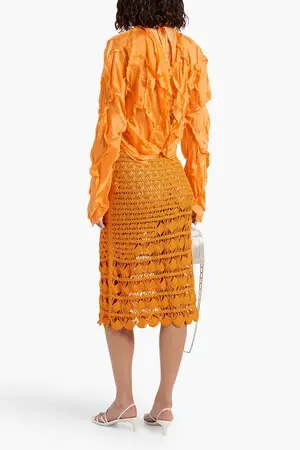 Acne Studios Crocheted Cotton Midi Skirt