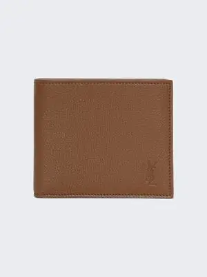 Saint Laurent Cassandre Shadow East/west Wallet In Grained Leather - Fox