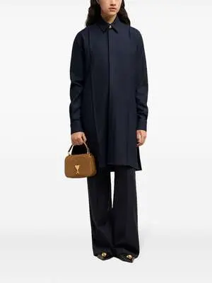 AMI Paris Pintuck Long-sleeve Virgin-wool Shirt