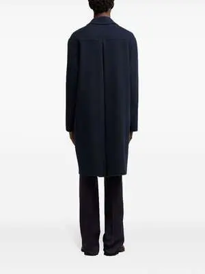 AMI Paris Single-breasted Felted Coat - Blue