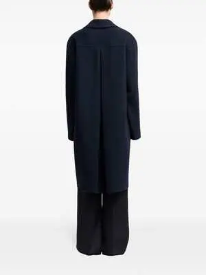 AMI Paris Single-breasted Felted Coat - Blue