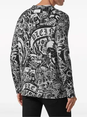 Philipp Plein Tattoo-print Cashmere Sweatshirt