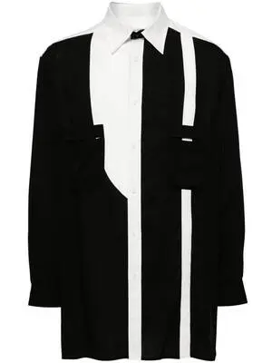 Yohji Yamamoto Panelled Long-sleeved Shirt - White